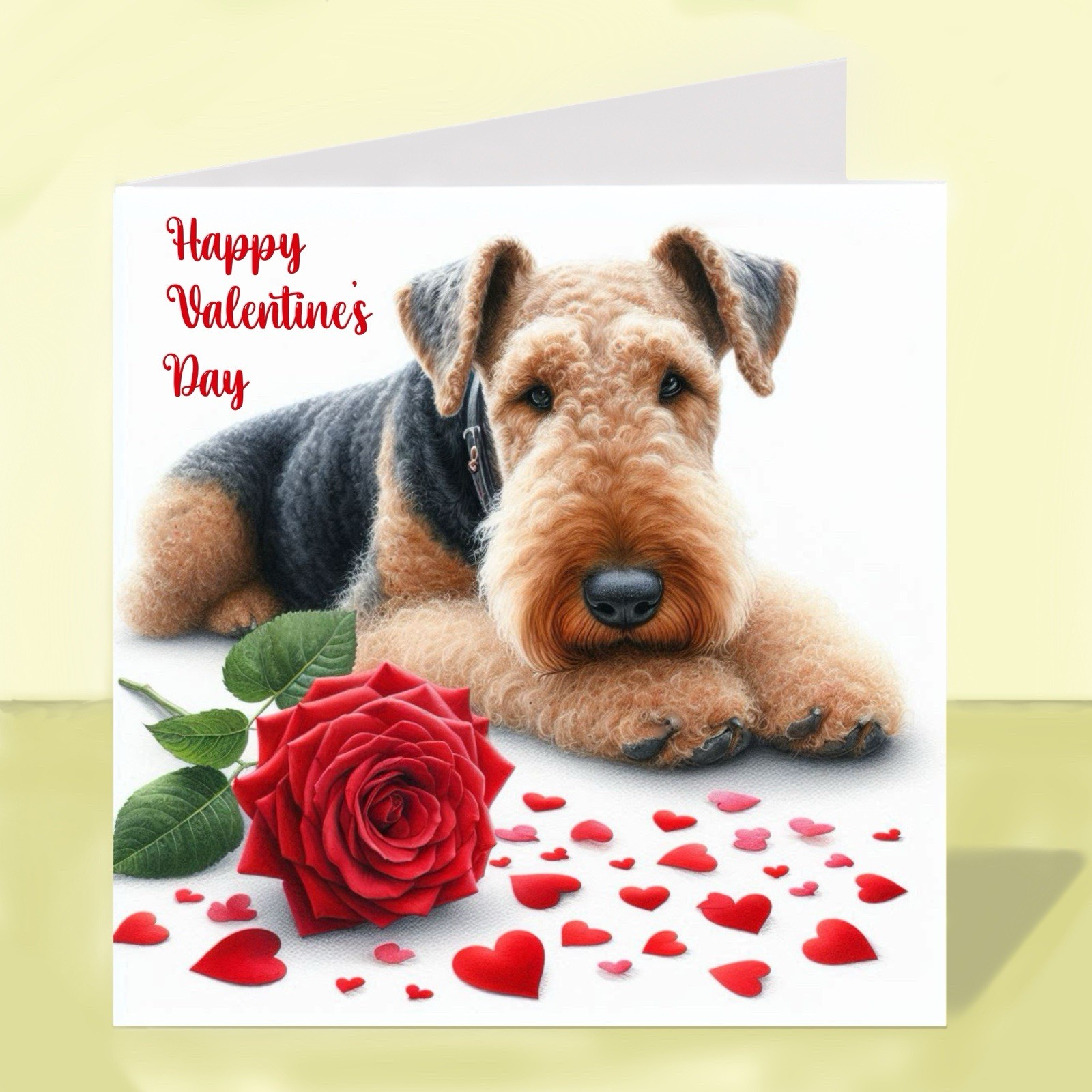 Airedale Terrier Dog Valentine’s Day Card, Valentine | eBay UK