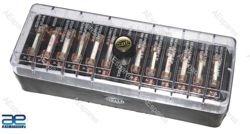 Genuine Hella 12 Way Circuit Fuse Box With 14 Glass fuse 10Amp Truck ...