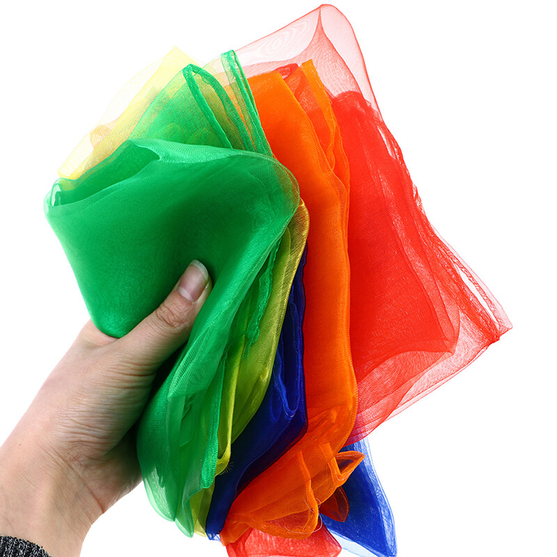 6pcsColored Sensory scarves rainbow Gauze baby juggling dance ...