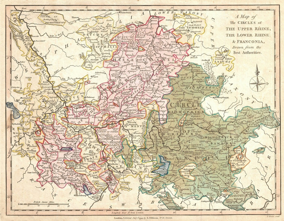 Rhine Germany Map VINTAGE AMAZINGLY DETAILED CARTOON MAP GERMANY FAIR