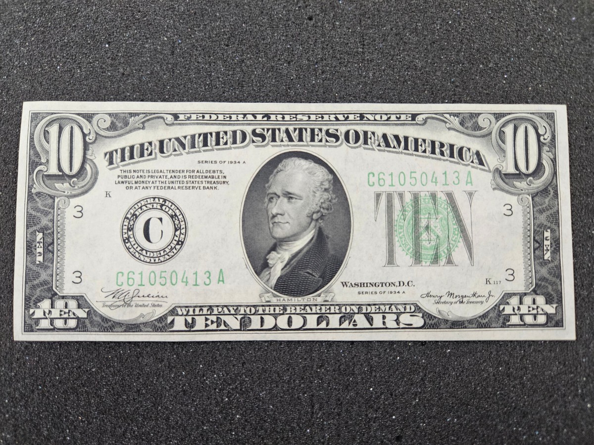 Black And White Ten Dollar Bill