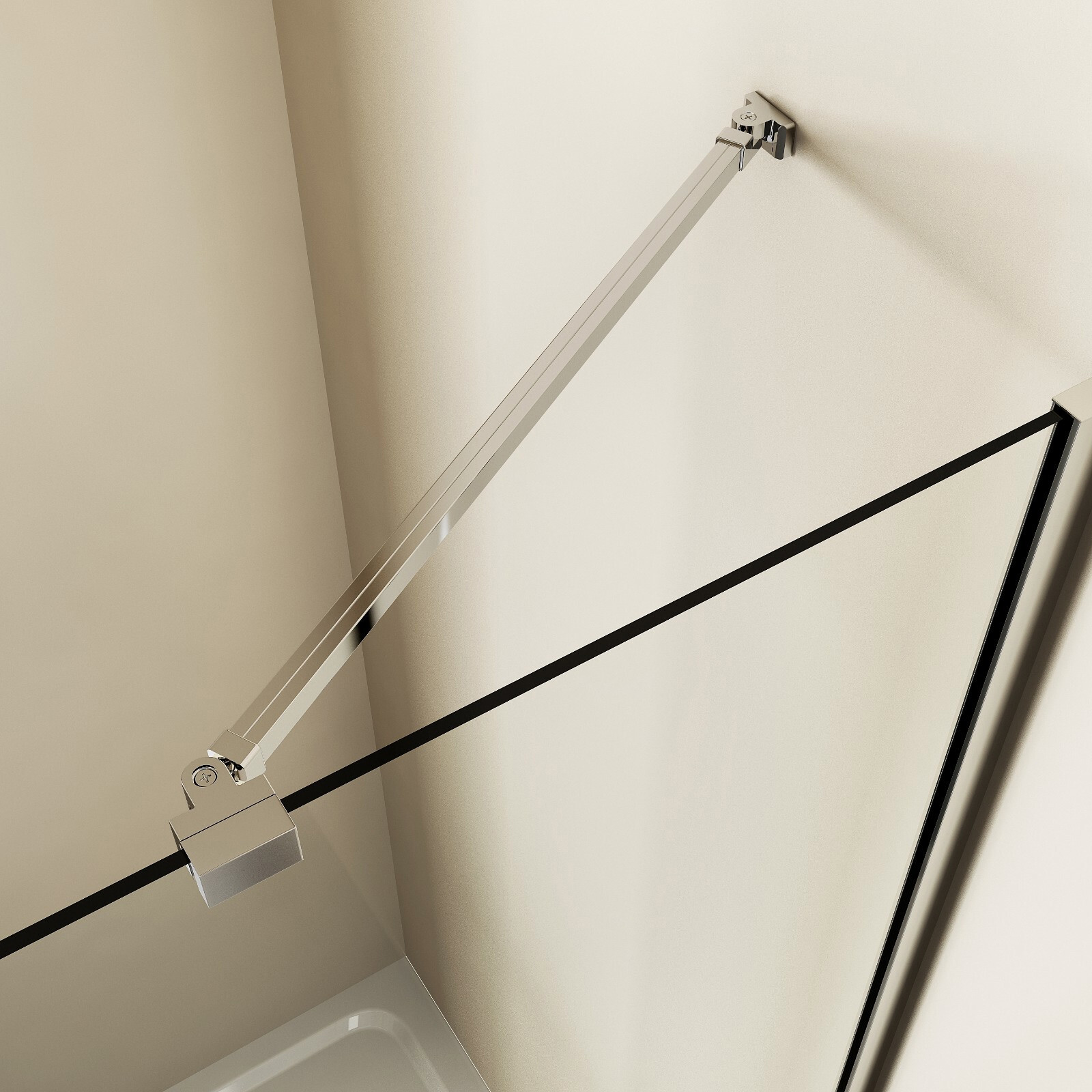 Support Bar Arm for WalkIn Wet Room Shower Screen Panel Glass Angled ...