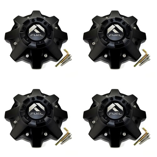 4 Fuel Off-Roads Black Center Caps for 8L Battle Axe D578 Maverick D610 ...