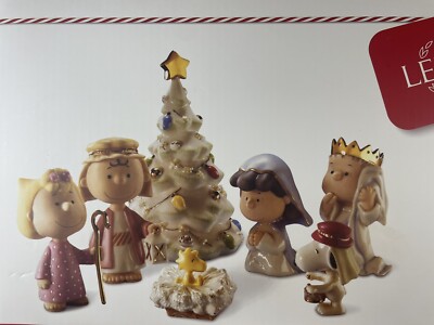 Lenox Christmas Peanuts Charlie Brown Nativity 7 Pc NEW NIB NOS HTF ...