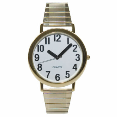 Unisex Low Vision Easy to Read Watch Gold Tone - Large Face, Large ...