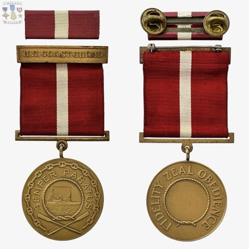 WWII U.S. COAST GUARD GOOD CONDUCT MEDAL 1/2 RIBBON BAR U.S. MINT WW2 ...