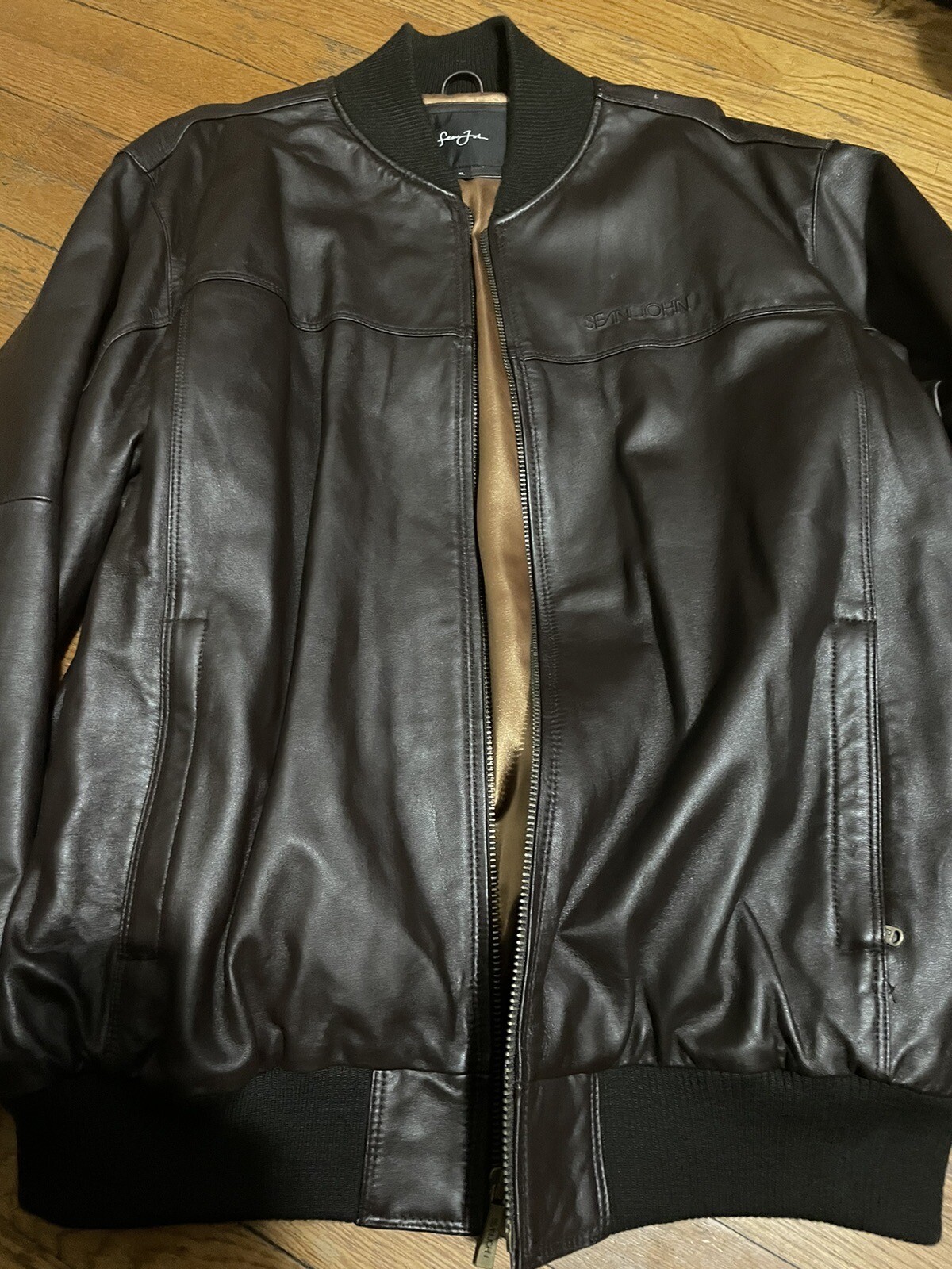 Sean John MEN's Signature Logo Genuine Leather Jacket… - Gem