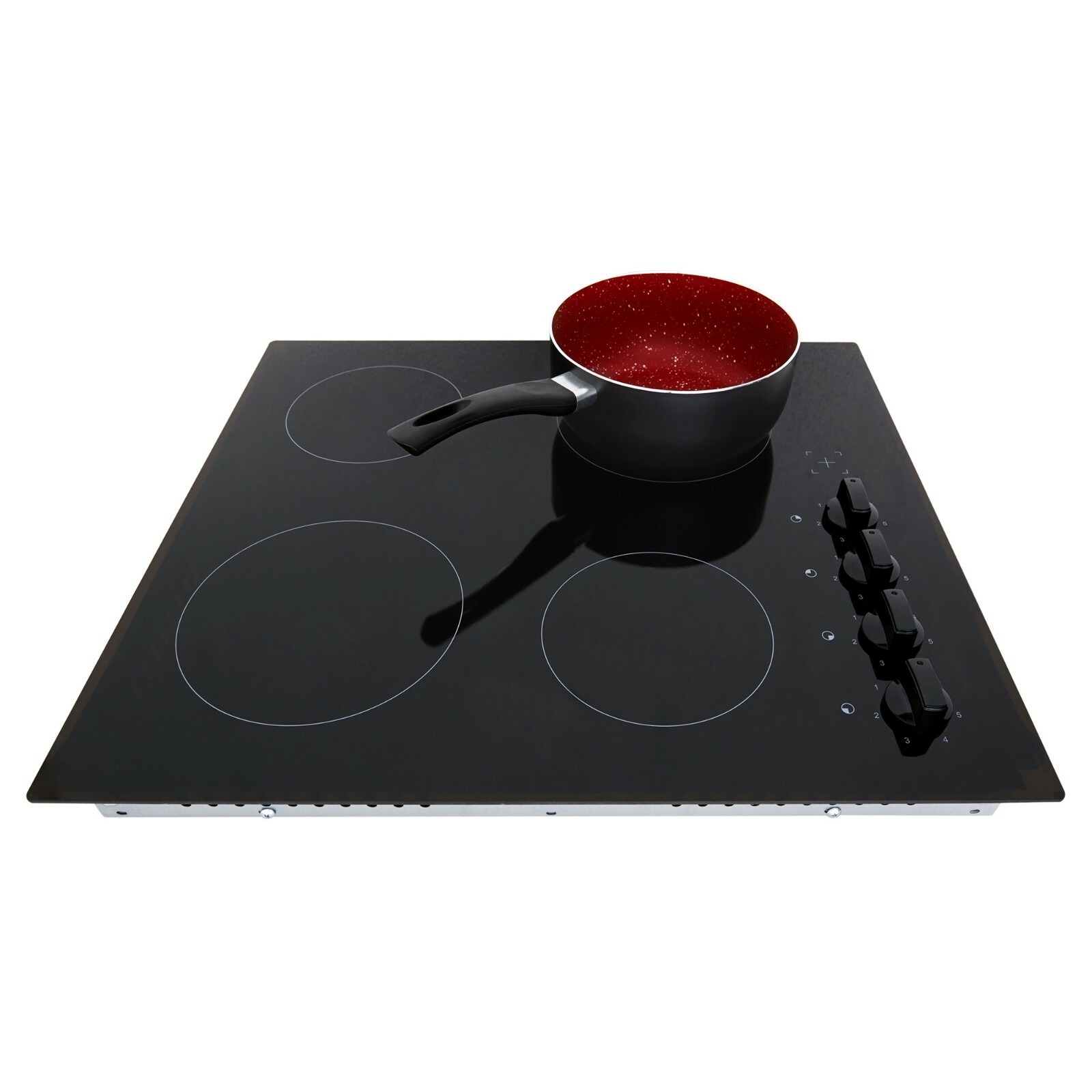 Cookology Ceramic Hob 60cm with 4 Cooking Zones & Dial Controls - Black ...