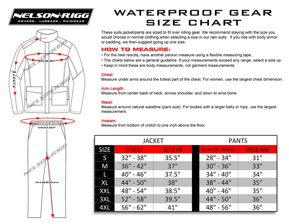 Nelson-Rigg SR-6000 Stormrider Waterproof Motorcycle Rain Suit - 3 ...