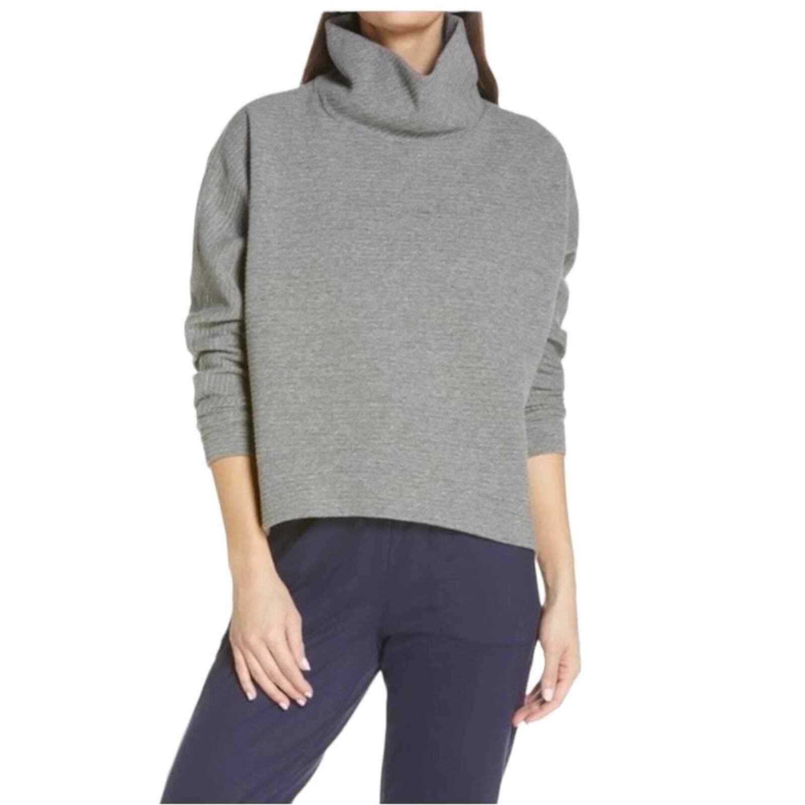 Z By Zella Funnel Neck Pullover Oversized Sweatshirt XS Gray NWT | eBay