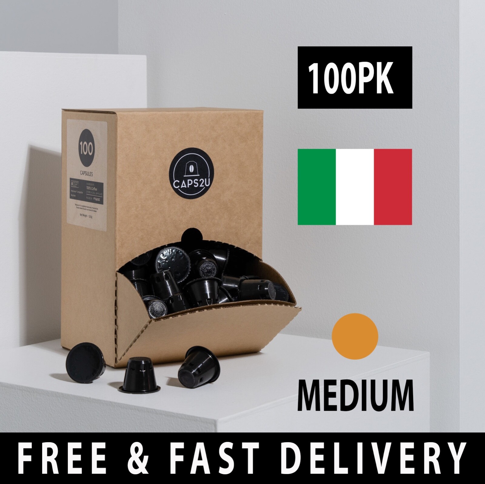 Medium Colombian Coffee Capsules Pods Nespresso Compatible 100pk ...