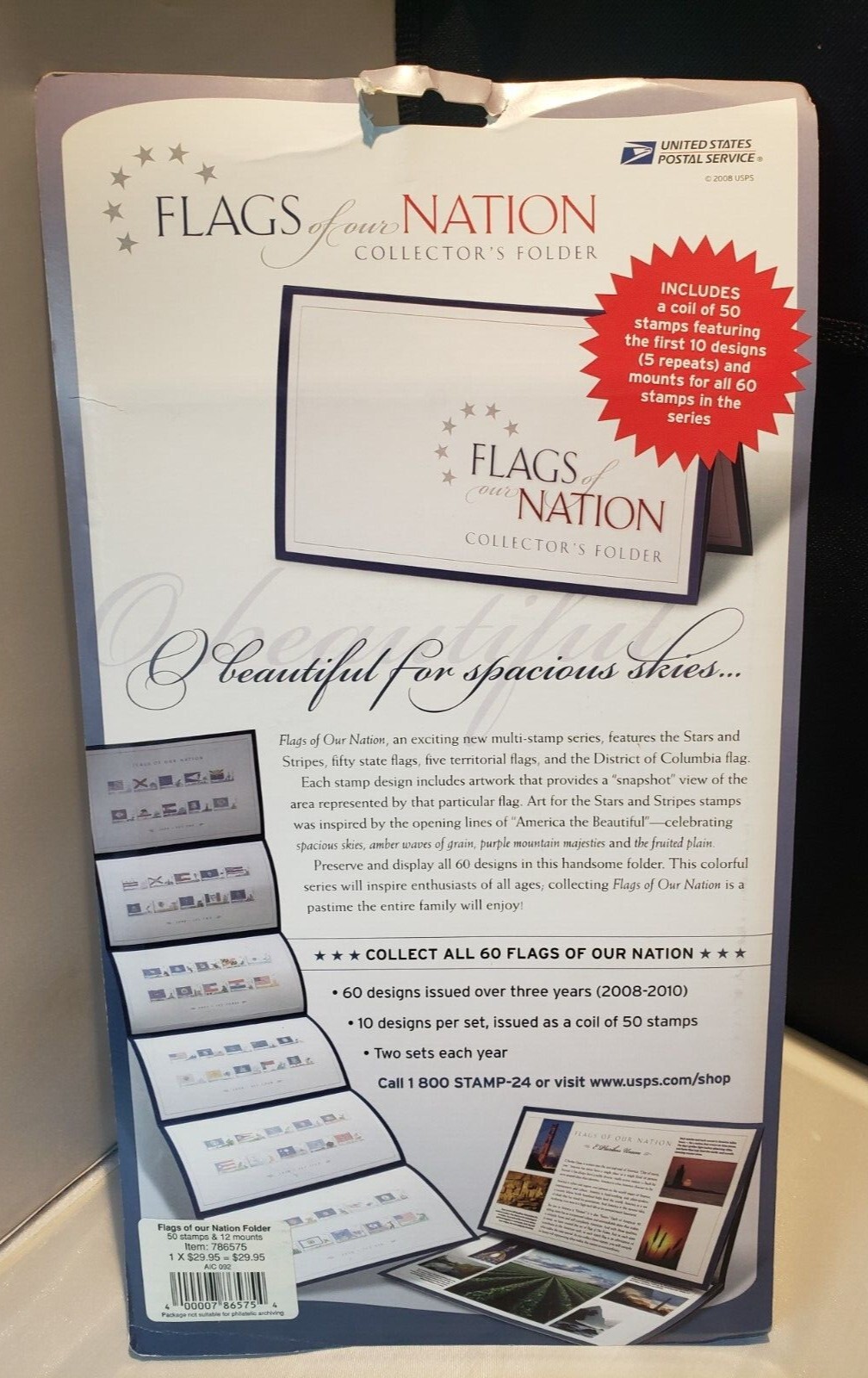 SEALED USPS FLAGS OF OUR NATION COLLECTOR’S FOLDER W/ 50 STAMPS (SERIES ...