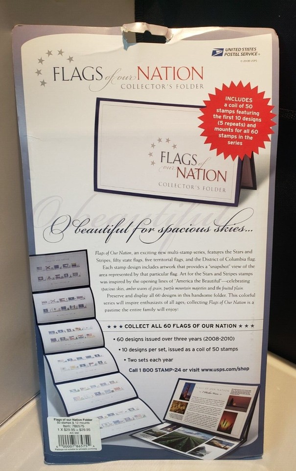 SEALED USPS FLAGS OF OUR NATION COLLECTOR’S FOLDER W/ 50 STAMPS (SERIES ...