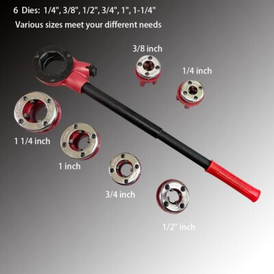 Manual Pipe Threader Pipe Threading Tool 1/4" NPT - 1-1/4" NPT 6PCS ...