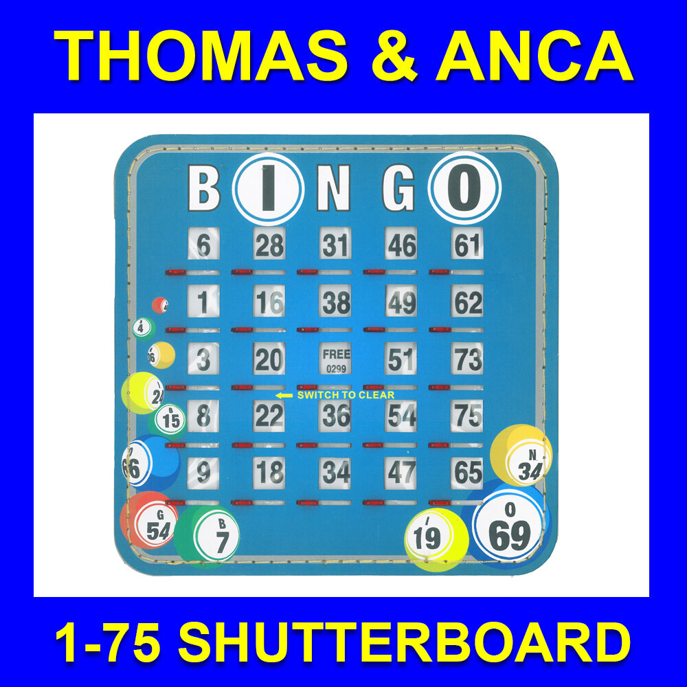 Bingo Tickets Shutterboards card board 1-75 Reusable Bingo Ticket for ...