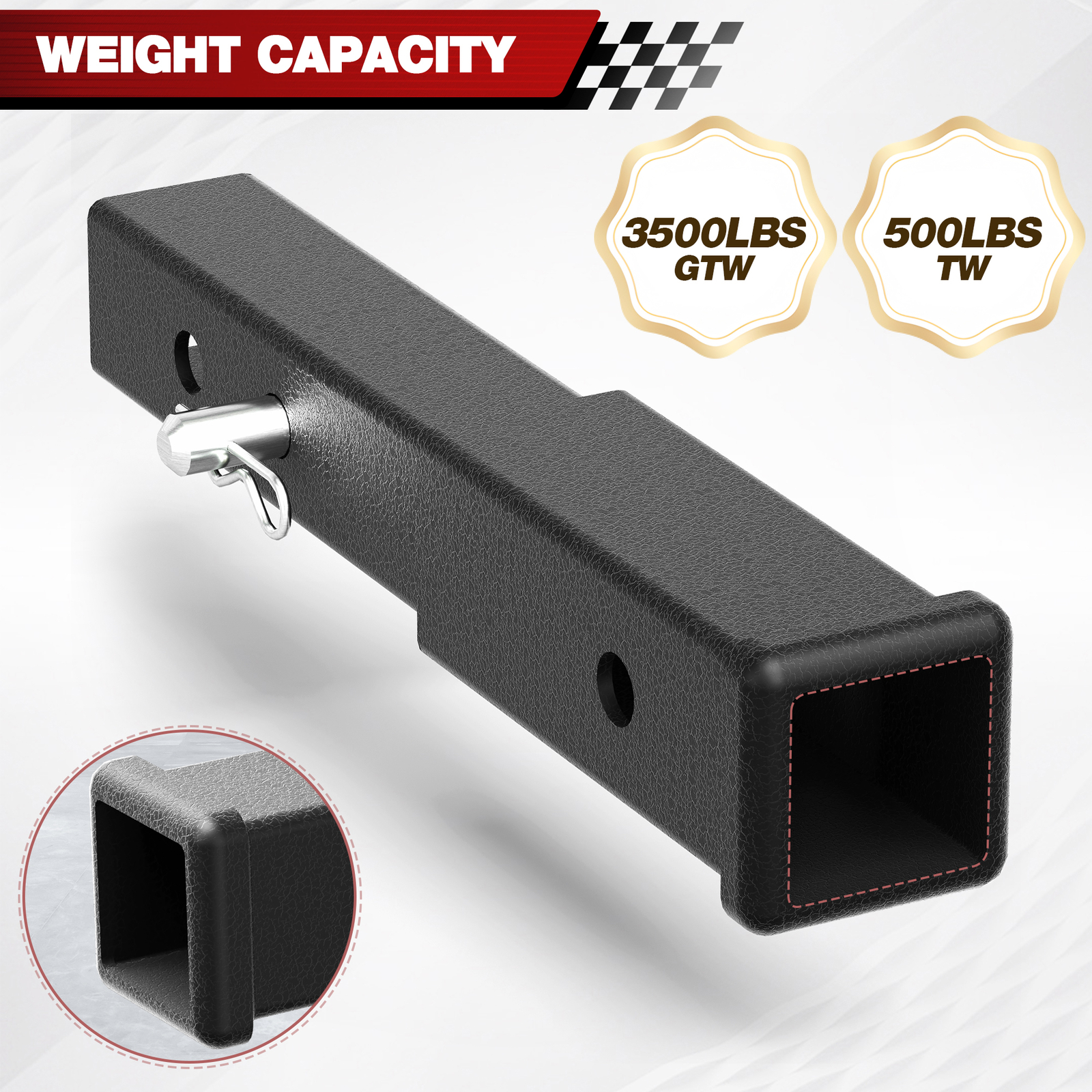 Trailer Hitch Extender 2Inch Receiver Tube Rise-Drop Adapter Extender ...