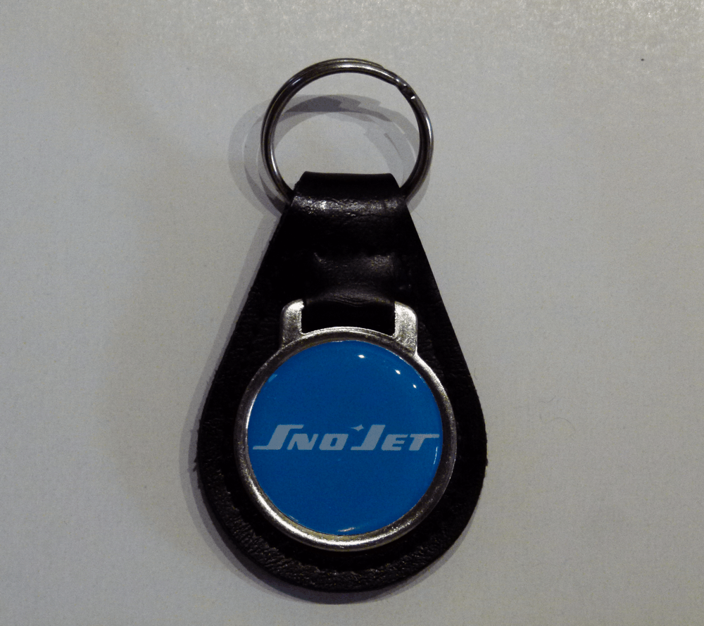 Reproduction Vintage SnoJet Snowmobile Logo Medallion Leather Keychain ...