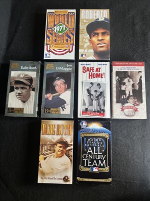 MLB VHS Lot feat. Babe Ruth, Joe DiMaggio, Roger Maris, Roberto ...