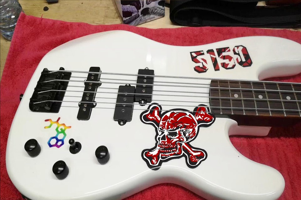 Guitar Wrap Axe Skin Electric Reface Guns Duff McKagan Bass Skull 5 ...