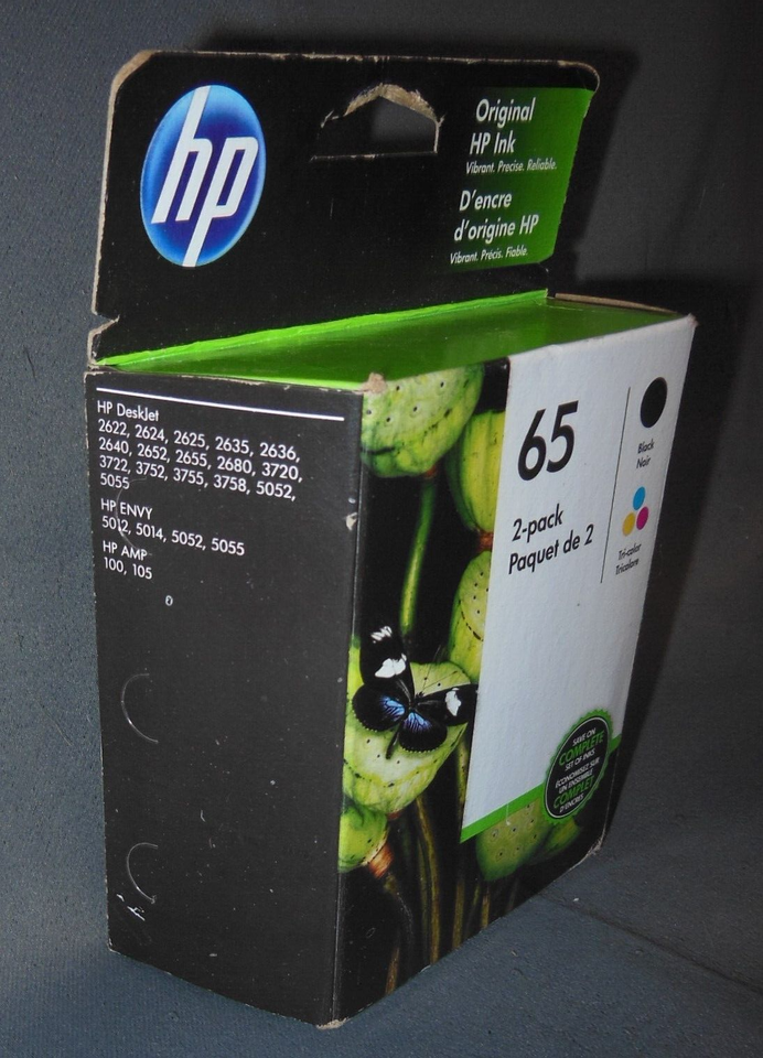 HP 65 Black/Tri-color Original Ink Cartridges - Exp. August 2023 ...