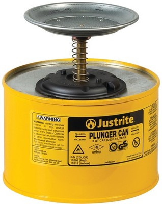 Justrite 2 Quart Yellow Safety Dispenser Can With Flame Arrestor For ...