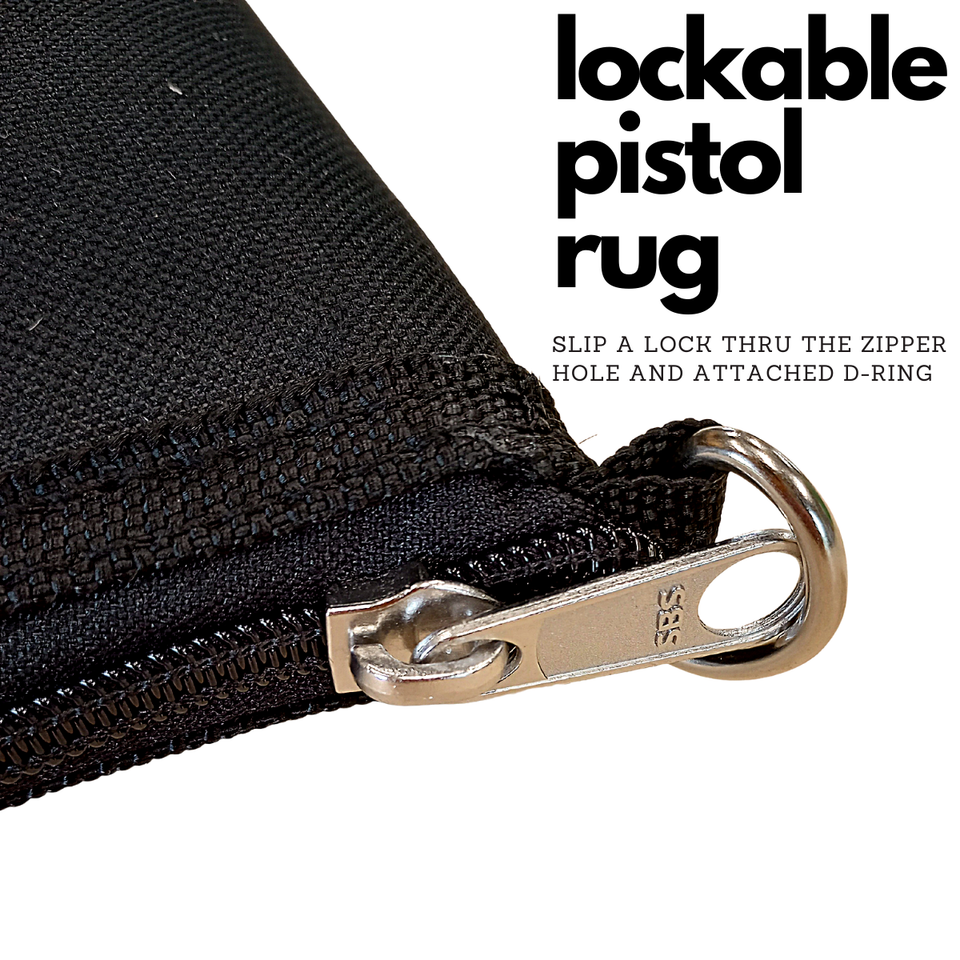 Black Pistol Rug Hand Gun Case Padded Soft Storage w/ Zippered Carry ...