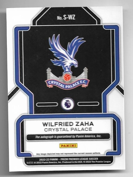 2022-23 Panini Prizm Premier League Autograph Auto Card : Wilfried Zaha ...