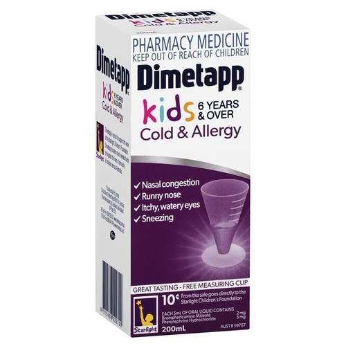 Dimetapp Cold and Allergy Elixir 200mL | eBay Australia