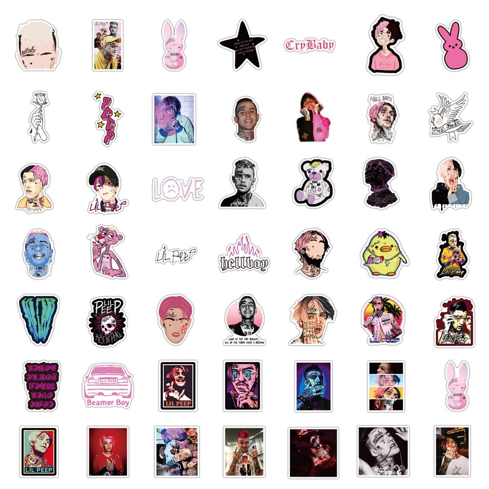 50X LIL PEEP Stickers Rapper Singer Emo Rap Himself Skatboard Scrapbook ...