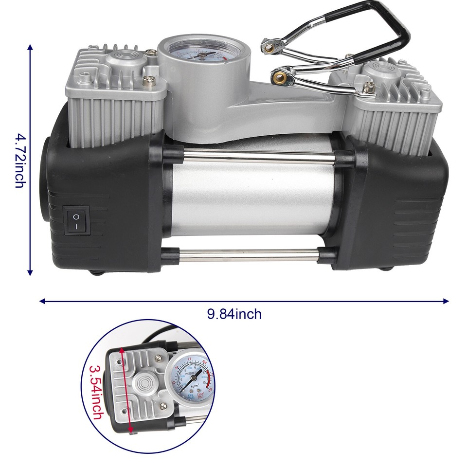 Heavy Duty Portable Air Compressor Car Tire Inflator Electric Pump Auto ...