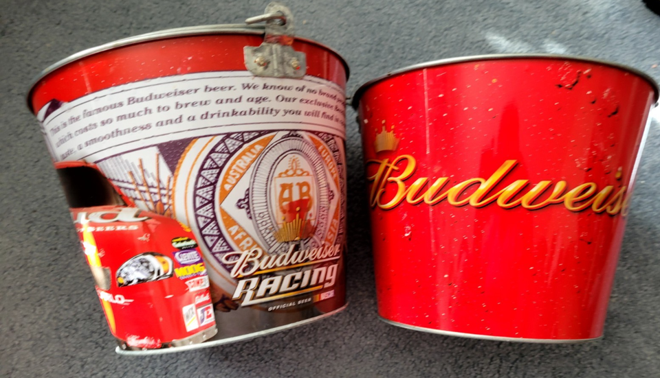 2 Anheuser-Busch Budweiser Vintage 2004 Racing Nascar Galvanized ...