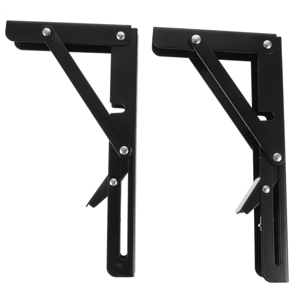 2Pcs Folding Shelf Brackets Folding Supports Stainless Steel Triangle ...