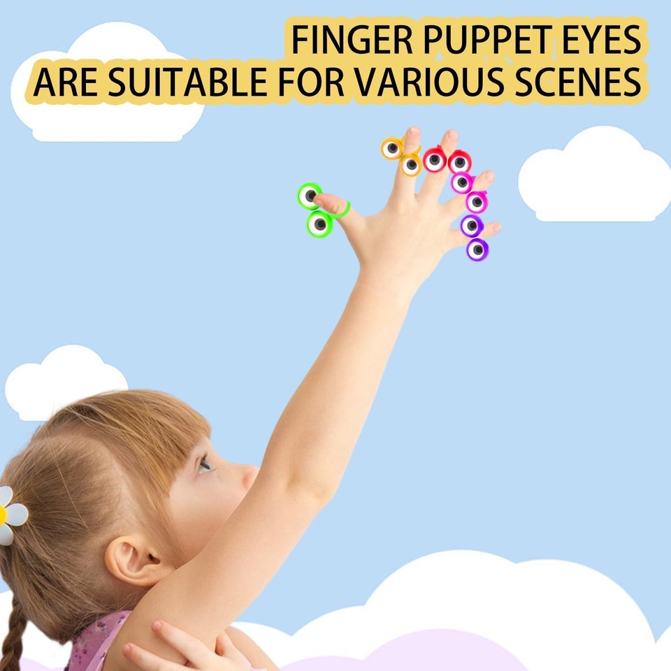 Felly 100 PCS Eye Finger Puppets Toys Set for Toddlers, Small, Random ...