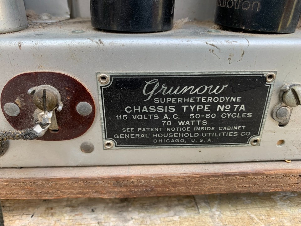Grunow Model 700 Rare Antique Art Deco Tube Radio Superheterodyne ...