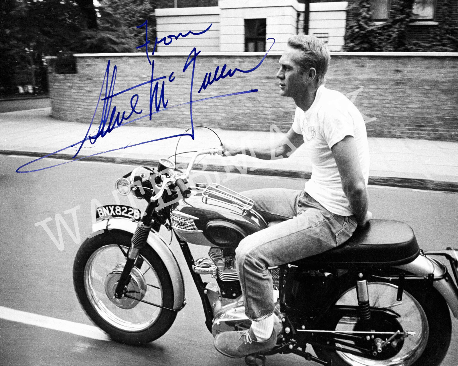 STEVE MCQUEEN AUTOGRAPHED 8X10 PHOTO SIGNED MOTORCYCLE REPRINT | eBay