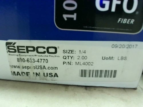 Sepco ML4002 1lb. 1/4" Valve Pump Packing - New In Box | eBay