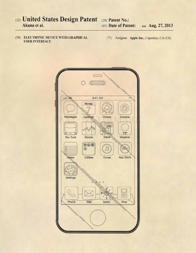 Apple iPhone Official US Patent Art Print - Original Steve Jobs Apple ...