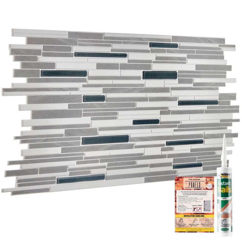 Stone Brick Effect PVC Plastic Wall Covering Panels Decorative Cladding ...