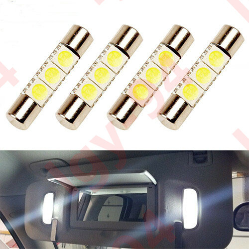 4 x White LED 6614F 6641 TS-14V1CP F30-WHP Fuse Visor Vanity Mirror ...