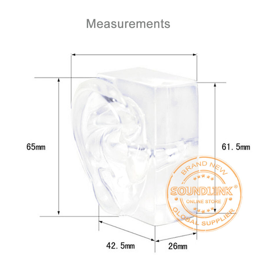 1Pair Acrylic Ear Model Demo EarMold for Hearing Aid Display and Ear ...