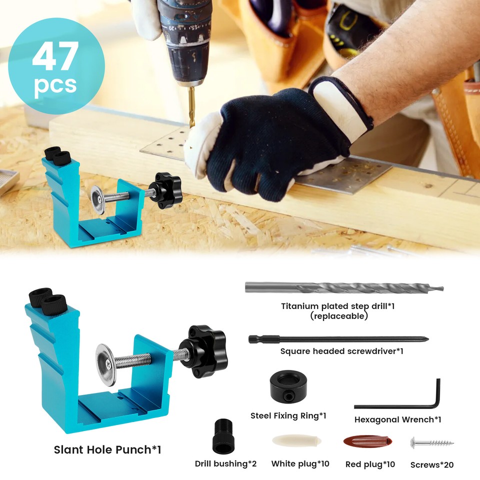 DIY Pocket Screw Jig Pocket Hole Jig Kit With 3 Drill Guides - 15 ...