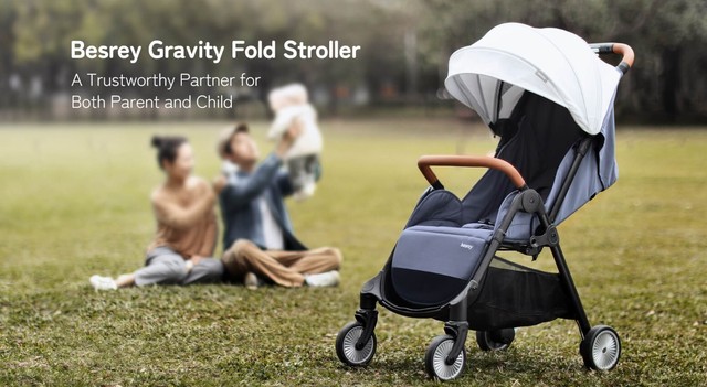 Besrey Lightweight Compact Baby Stroller with One-hand Gravity Fold Mdl ...