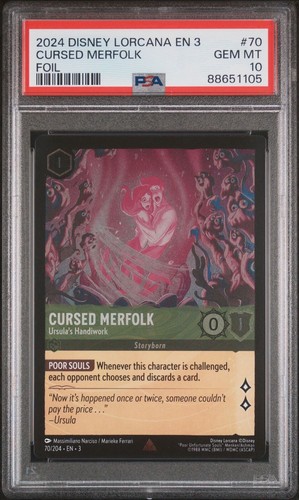 Cursed Merfolk FOIL 2024 Disney LorcanaInto The Inklands #70 PSA 10 Gem ...