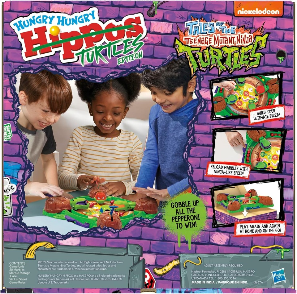 Hungry Hungry Hippos: Teenage Mutant Ninja Turtles Edition Game | Ages ...
