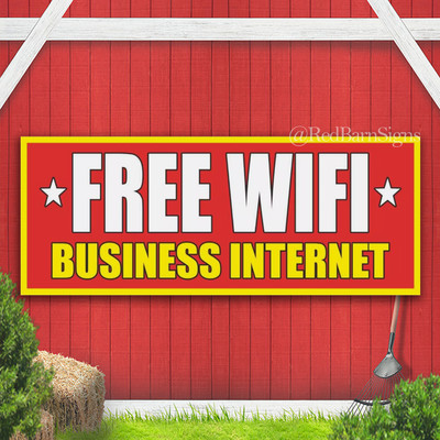 FREE WIFI BUSINESS INTERNET Indoor Outdoor Banner Sign with grommets | eBay