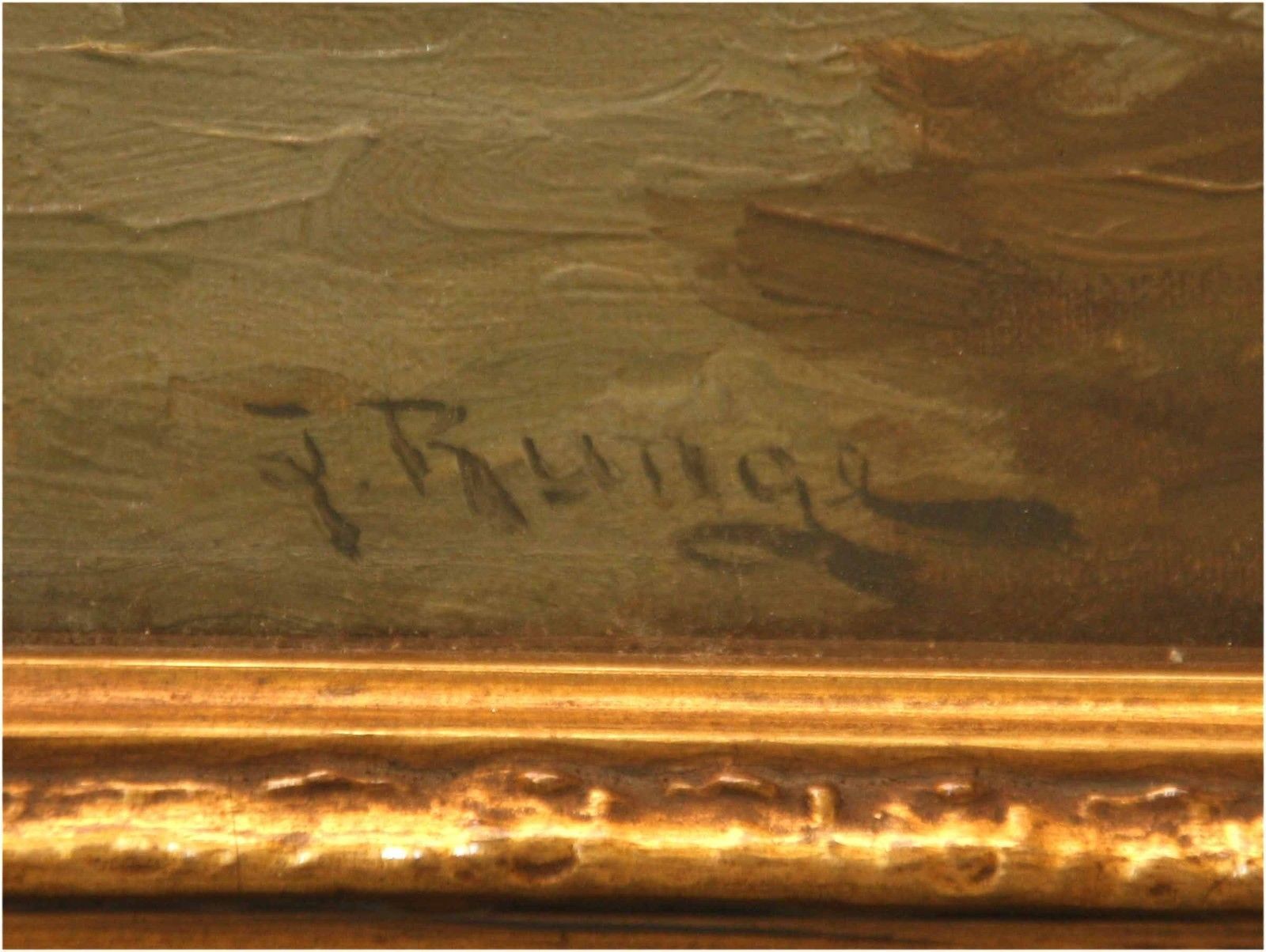 Tableau à l'huile Julius Friedrich Runge > voiliers devant le port