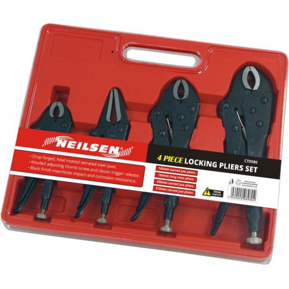 Locking Pliers Mole Vice Grips Adjustable Wrenches 4pc Set Curved ...