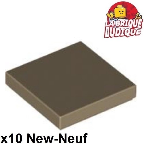 LEGO 10x Tile Plate Smooth 2x2 With Groove Beige Dark / Dark Tan 3068b ...