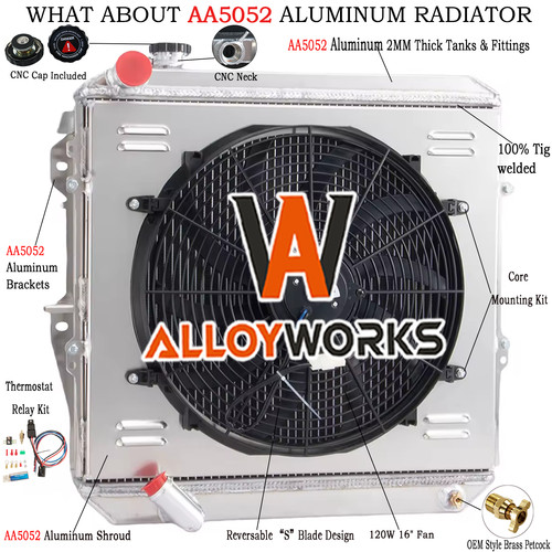 For 1988-97 TOYOTA HILUX SURF LN106 LN107 2.8L MT 3 Row Radiator Shroud ...