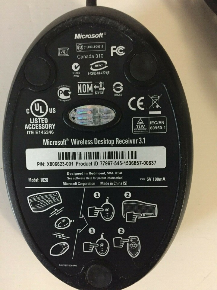 Genuine Microsoft Wireless USB Desktop Receiver 3.1 P/N X806623-001 | eBay